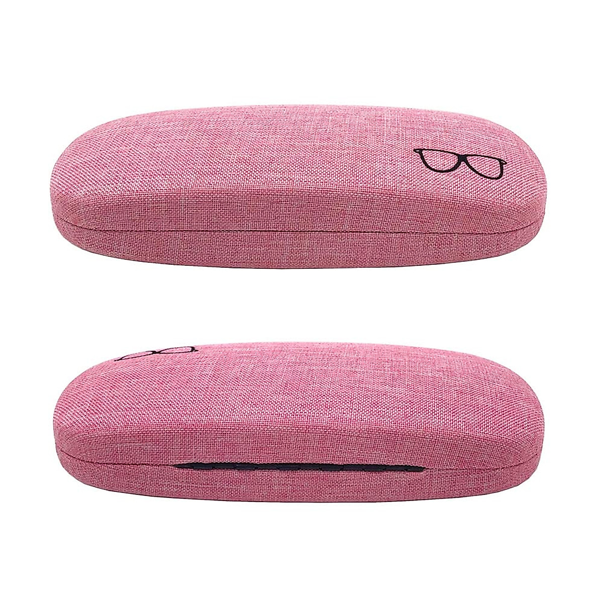 CHZZMS 6 Pack Hard Shell Eyeglasses Case Protector Linen Fabrics Glasses Case for Men Women