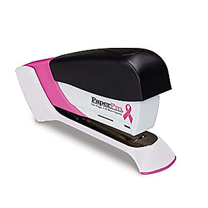 Bostitch Office InCourage Spring-Powered Compact Stapler, BCA Pink (1588), plastic-half strip