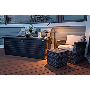 Biohort Leisuretime 210 Gal. Steel Metallic Dark Grey 71in x 31 in x 28in Deck Box with Soft Close Hydraulic Lift (210 Gallon)