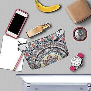 Deanfun Cosmetic Bag for Women, Mandala Flowers Waterproof Makeup Bags Roomy Toiletry Pouch Travel Accessories Gifts (50965)