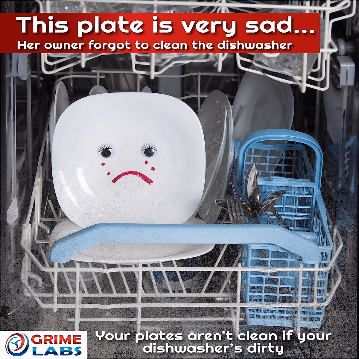 GRIME LABS Dishwasher Cleaner Deodorizer Descaler Tablets, 24 pack Heavy Duty Deep Clean and Natural Limescale Remover, Dish Washer Cleaner Machine Pods, 12 Months Supply