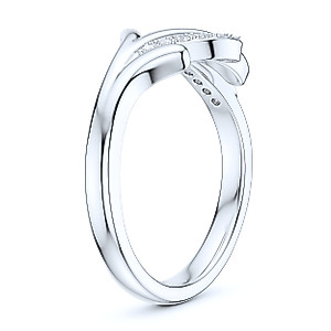 PRSTANI Sterling Silver Simulated Round Brilliant Cut Diamond Deer Reindeer Antler Style Promise Ring For Women (7)