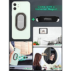 MINDSKY Detachable Phone Ring Holder Removable for Wireless Charging- Cell Phone Grip Phone Stand Compatible with iPhone Smartphones