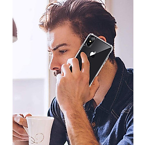 AEDILYS iPhone Xs Max Case,[Airbag Series] with [2 x Tempered Glass Screen Protector] [Military Grade]|15Ft. Drop Tested [Scratch-Resistant]|Wireless Charging | for Apple iPhone Xs Max 5.5 Inc- Clear