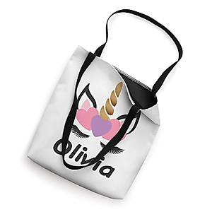 Personalized Unicorn First Name Olivia Birthday Girl Gift Tote Bag