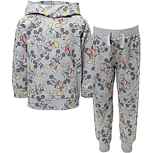 Disney Mickey Mouse Infant Baby Boys French Terry Pullover Hoodie Set Grey 24 Months