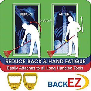 Back-Saving Tool Handle Labor-Saving Ergonomic Shovel or Rake Handle Attachment Yellow