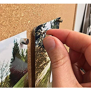 Thumb Tack Magnets, Innovative for Bulletin Office Pin Set, Magnetic Hangers for Class & School & Home, Silver Cylinder, Suitable on Poster, Map, Photo, Picture, Strong Pushpin Tacks - Bullseye Office