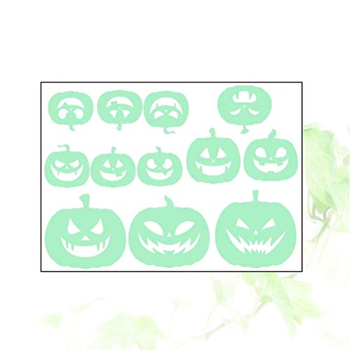 PartyKindom Halloween Home Decorations, 1 Sheet Halloween Luminous Stickers Fluorescent Stickers Holiday Festival Wall Stickers (Cartoon Pumpkin)