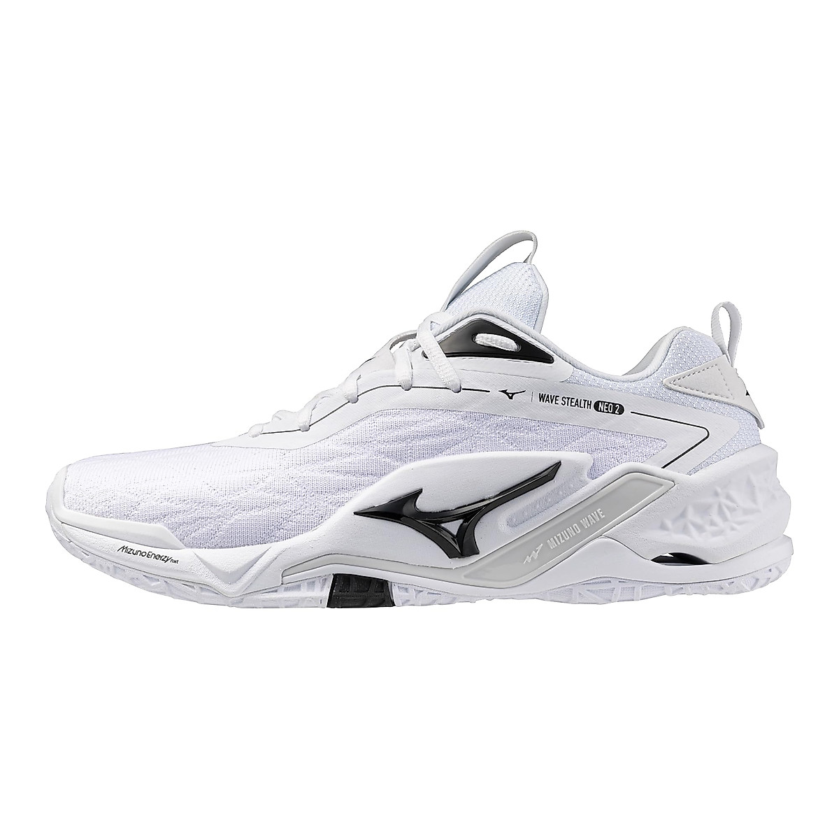 Mizuno Wave Stealth Neo 2 Unisex Volleyball Shoe, White/Black, 7.5 US Men