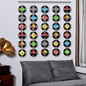 3 Packs 1950's Rock and Roll Music Party Decorations Record Cutout Banner Record Wall Decor Signs for 50's Theme Rock Party Supplies Music Party Favors