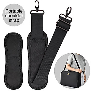 MONSTINA 16.5'' Large Capacity Makeup Case 3 Layers Cosmetic Organizer Brush Bag Makeup Train Case Makeup Artist Box for Hair Curler Hair Straightener Brush Set and Cosmetics