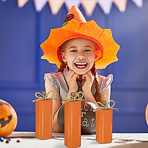 3 Pcs Wooden Fall Thanksgiving Decor Fall Tiered Tray Decor Wood Firework Fall Centerpieces Decorations Farmhouse Tabletop Block Sign for Fall Thanksgiving Autumn Decor (Pumpkin)