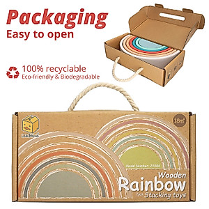 DUCKBOXX XX Wooden Rainbow Stacking Toy (Bright Color - 7 pcs)