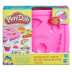 Play-Doh Create ‘n Go Cupcakes Playset, Set with Storage Container, Arts and Crafts Activities, Kids Toys for 3 Year Olds and Up