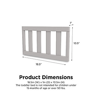 Little Seeds Universal Toddler Rail, Nursery Furniture, Sharkey Gray
