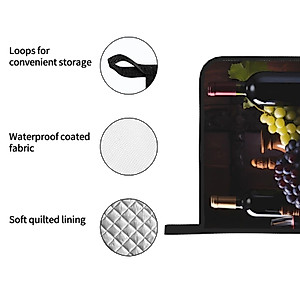 Mount Hour 4-Piece Set Oven Mitts and Potholders, Vintage Grapes Baking Glove and Pot Holder for Cooking BBQ