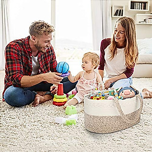 Baby Diaper Caddy Organizer, Stylish Cotton Rope Baby Basket Nursery Storage Organizer for Changing Table, Maliton Extra Large Diaper Caddy for Baby Stuff, Baby Registry Must Haves