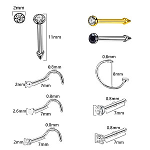HYJLPAF Nose Piercing Kit - 3 Pack Self Nose Piercing Gun, Disposable Safety Nose Percinging Kit with Nose Rings Stud Nose Piercings Gun Kit Tool