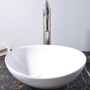 KINGO HOME 16" x 13" Bathroom Sink Bathroom Vessel Sinks, White Porcelain Ceramic Vessel Vanity Sink Art Basin Lavatory Above Counter Vanity Bathroom Sink Bathroom Sinks Above Counter Bowl