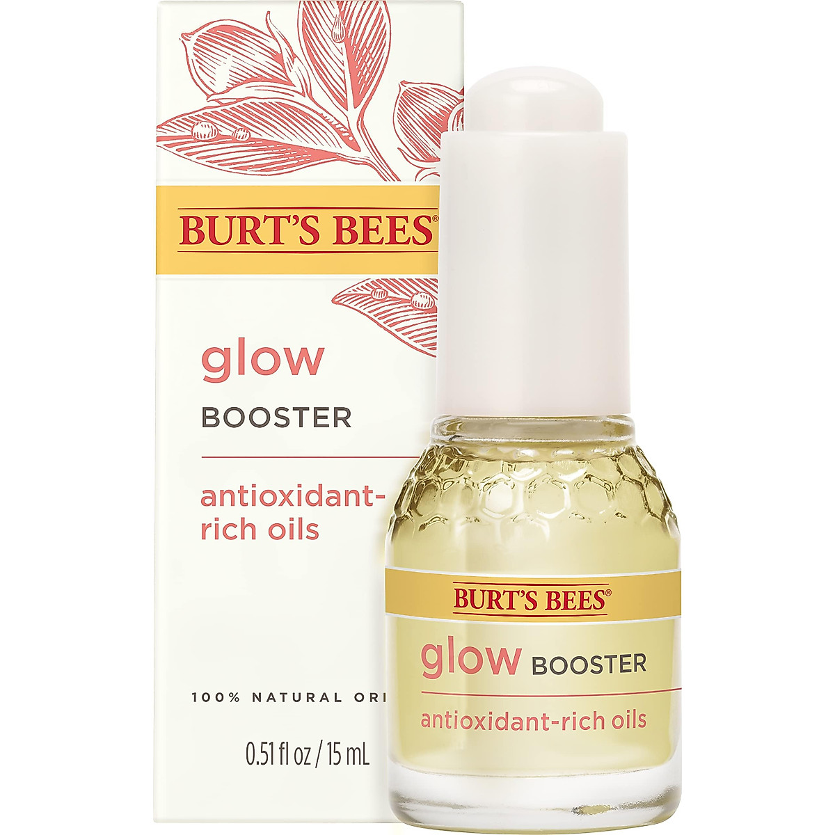 Burt's Bees Glow Booster Face Serum with Antioxidant-Rich Oils for Normal and Combination Skin, 0.51 Fluid Ounces