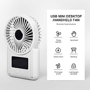 WUYILED Battery Operated Fan, Small Table Fan with Strong Airflow Quiet Operation Portable Fan Speed Adjustable Head Mini Personal Fan for Home Office Bedroom Table and Desktop