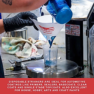 TCP Global 50 Pack of Paint Strainers with Fine 190 Micron Filter Tips - Premium "Pure Blue" Ultra-Flow Blue Nylon Mesh - Cone Paint Filter Screen