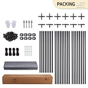 Gardesol Carport, 10’ X 20’ Heavy Duty Car Canopy with Powder-Coated Steel Frame, Easy to Assemble Portable Garage for Car, Boat, Party Tent with 180g PE Tarp for Wedding, Garden, 8 Legs, Gray