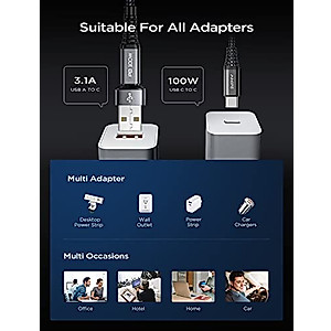 AINOPE 100W USB C to USB C Cable 2-Pack 6.6ft Type C Charger Fast Charging Cable USBC to USBC Cable Right Angle PD4.0 QC5.0 fit for MacBook Pro/Air iPad Pro/Air Samsung Galaxy