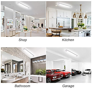 CosHall LED Shop Light 3FT, 30W 3000LM Super Bright LED Tube Light,6500K Daylight White LED Ceiling Light,Hight Output,LED Shop Lights for Garage Warehouse Workshop Basement