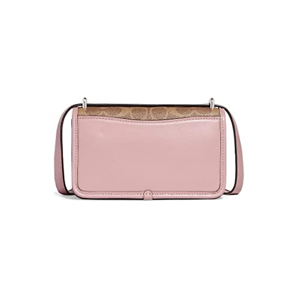 COACH Color-Block Coated Canvas Signature Bandit Crossbody Tan Powder Pink One Size