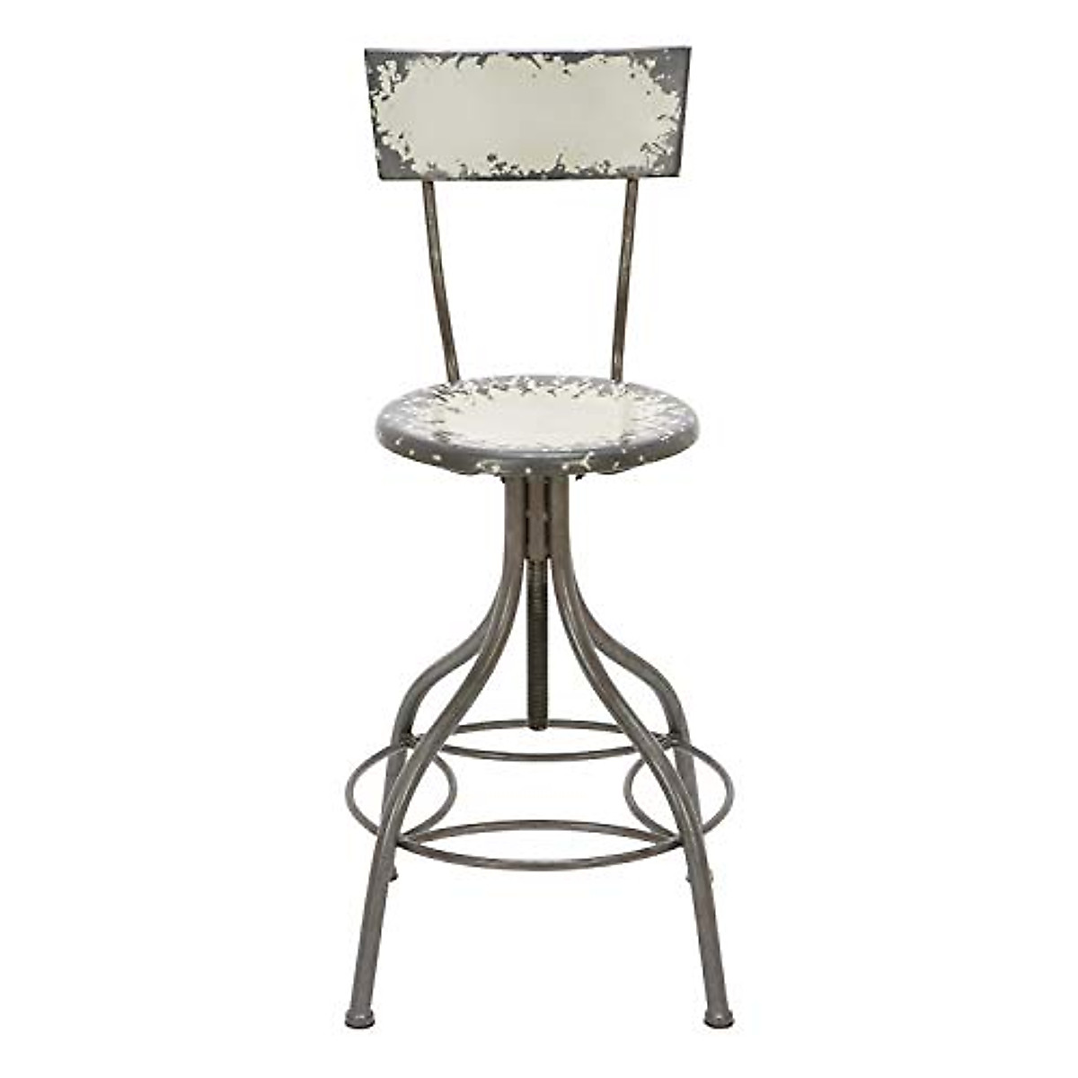 Deco 79 Metal Bar Stool with Backrest, 18" x 18" x 41", Beige