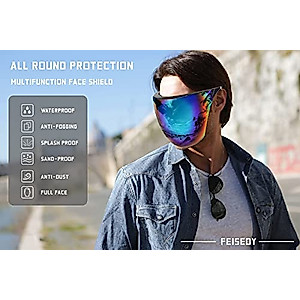 FEISEDY Full Cover Face Visor Protective Glasses Mirror Shield Sunglasses Anti Fog B2781