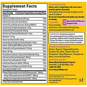 Prenatal Vitamin + DHA Softgel with Folic Acid, Iodine and Zinc, 90 Count