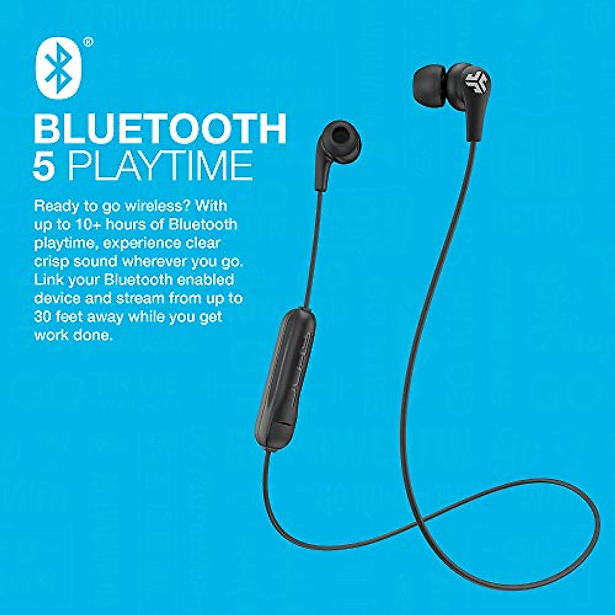 JLab JBuds Pro Bluetooth Wireless Signature Earbuds | Titanium 10mm Drivers | 6-Hour Battery Life | Music Controls | Noise Isolation | Bluetooth 4.1 Extra Gel Tips and Cush Fins | Black