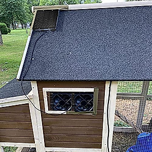 Solar Panel Fans Kit, 10W 12V Solar Panel Powered Dual Fan, Portable Gable Fan, Waterproof Outdoor Solar Exhaust Ventilation Fan for Greenhouse, Chicken Coops, Shed, Dog House, Window Exhaust, RV