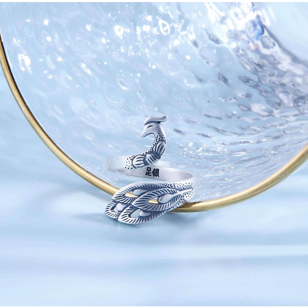 Helen de Lete Vintage Phoenix Wonder Bird 925 Sterling Silver Adjutable Ring