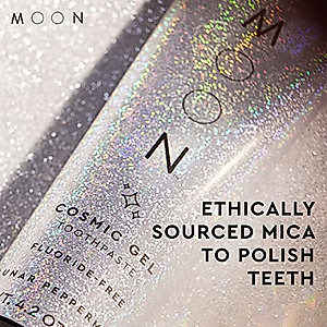 MOON Cosmic Gel Stain Removal Toothpaste, Fluoride-Free, Lunar Peppermint Flavor for Fresh Breath, for Adults (2 Pack)