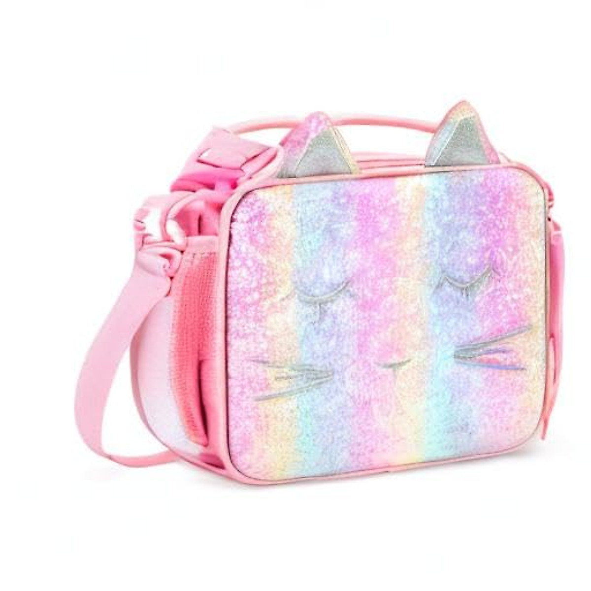 mibasies Cat Insulated Lunch Box for Girls Kids Rainbow Bag for School