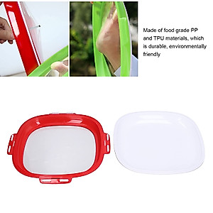 Food Preservation Trays, Food Grade TPU Plastic Wrap, Reusable Food Storage Container Stackable Fridge Organizer Case for Kitchen(Red)