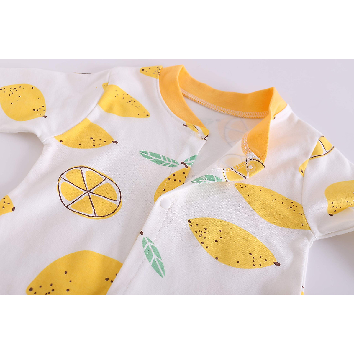 Vinesen Newborn Infant Baby Boy Girl One-Piece Outfits Summer Clothes Cotton Long Unisex Romper Jumpsuit 3-6 Months Avocado