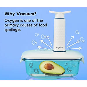 PrepSealer Everyday keep fresh, Meal prep, Borosilicate glass vacuum container starter kit - 8PC