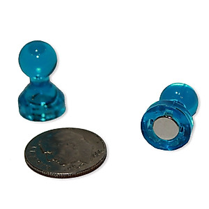 24 Blue Push Pin Magnets - Perfect Magnet Set for Maps, Whiteboards, Calendars and Refrigerators