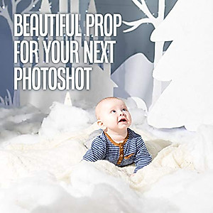 Prextex Large Artificial Snow Roll - Instant Christmas Tree Decor, Christmas Snow Party Table Runner, White Photo Backdrop, Fake Snow Decoration, Faux Snow, Fake Snow Blanket Cover for Holiday