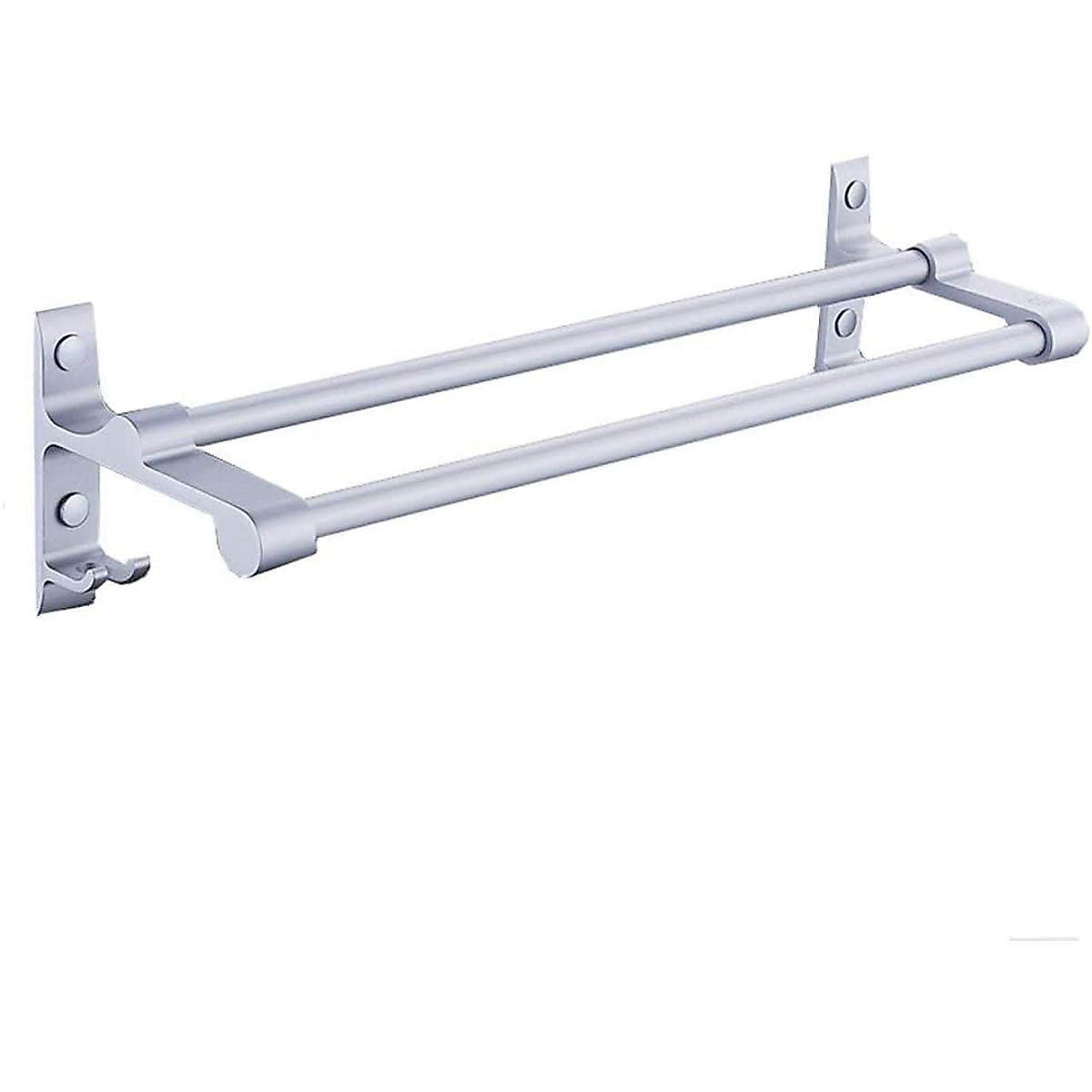 XHALERY Bathroom Kitchen Shower Bath Single Wall-Mounted Aluminum Towel Rack Towel Rack Organizer Hook Heavy and Space-Saving, Length (40 cm, 60 cm) Tower Hanger/40 * 14 * 9Cm