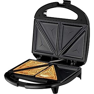 Lumme Sandwich Maker, Sandwich Toaster, Panini Press, Quesadilla Maker, Grilled Cheese, French Toast Press, Pizza Pockets Press, Indicator light, Omelet, White (White)