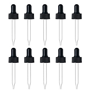 UUYYEO 12 Pcs Glass Eye Droppers for Essential Oil Bottles Essential Oils Pipette Dropper Tops Straight Tip Liquid Droppers Fit 30ml Bottles
