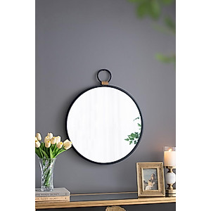 24" x 27" Wall Mirror with Black Frame, Contemporary Minimalist Accent Mirror for Living Room, Foyer, Entryway, Bedroom