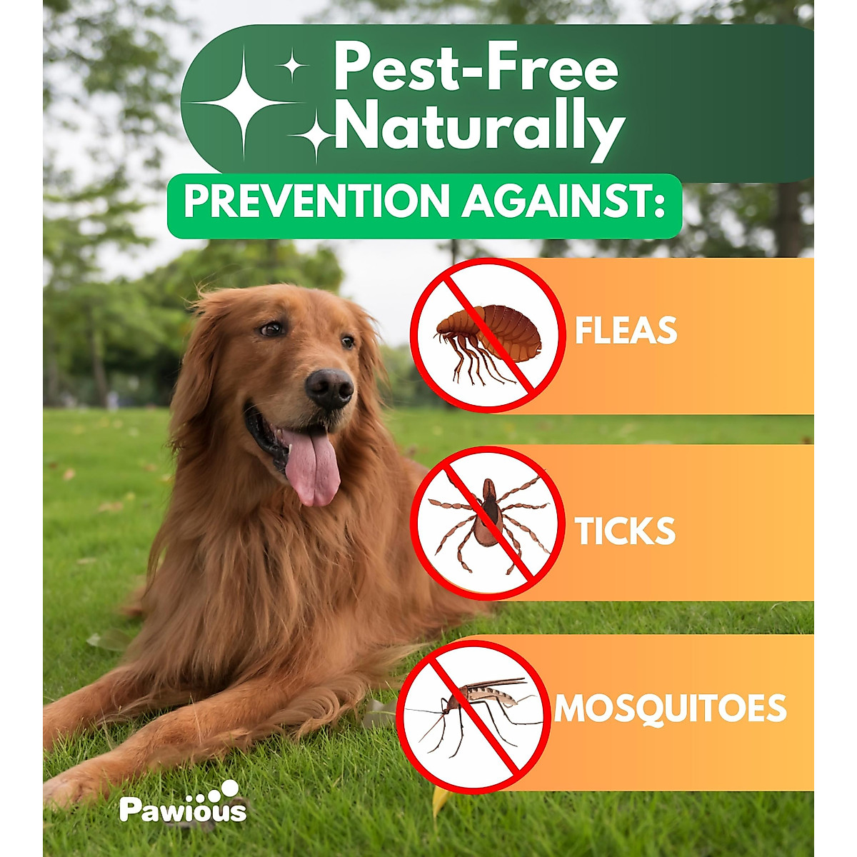 Flea and Tick Prevention for Dogs Chewables - Natural Dog Flea and Tick Control Supplement - Flea & Tick Chews for Dogs - All Life Stages - Made in USA
