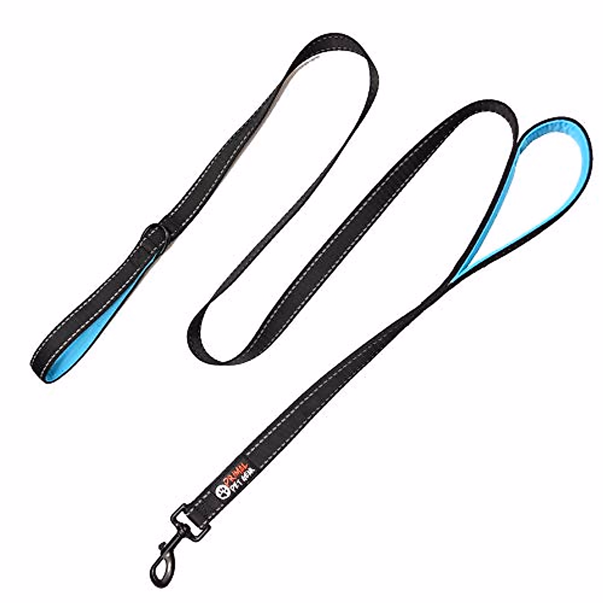 Primal Pet Gear Dog Leash 6ft Long,Traffic Padded Two Handle,Heavy Duty,Reflective Double Handles Lead for Control Safety Training,Leashes for Large Dogs or Medium Dogs,Dual Handles Leads(Black)